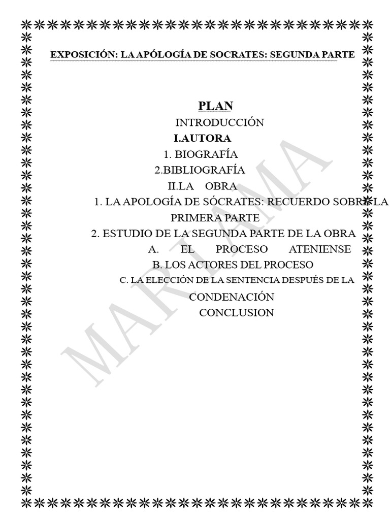 Análisis de la Segunda Parte de la Apología de Sócrates | PDF ...