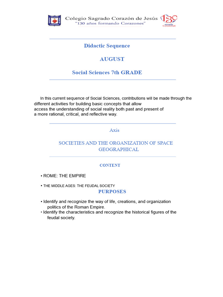 Didactic Sequence 7th AUGUST | PDF | Science | Middle Ages