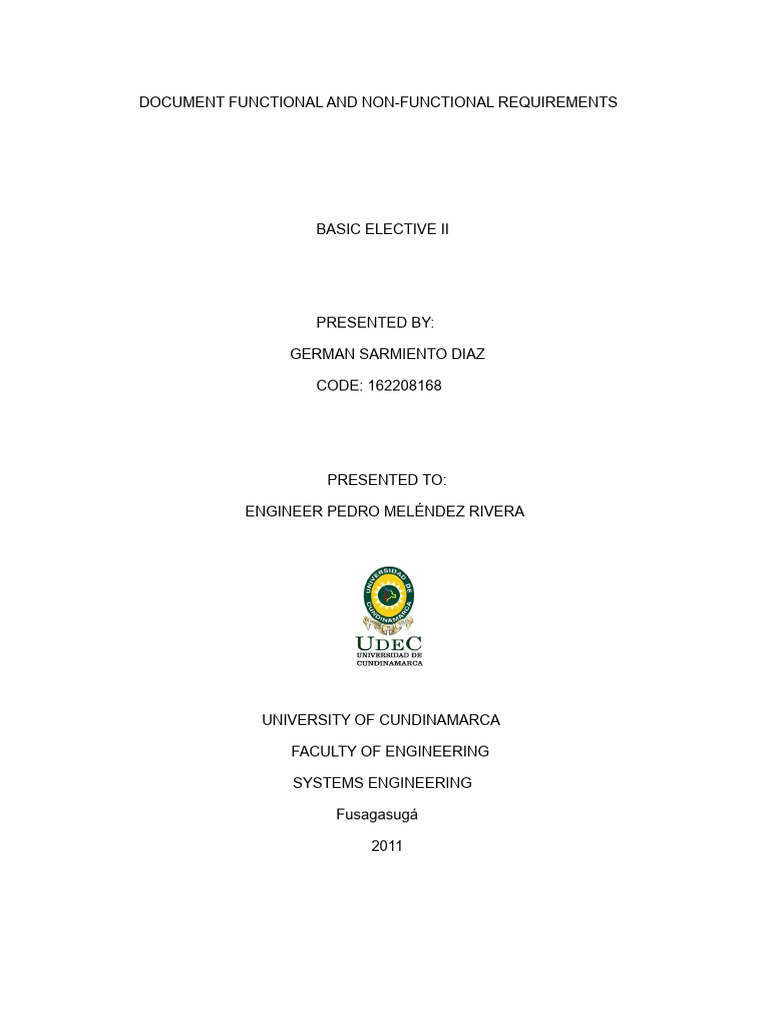 Functional and Non-Functional Requirements Document | PDF | System | Databases