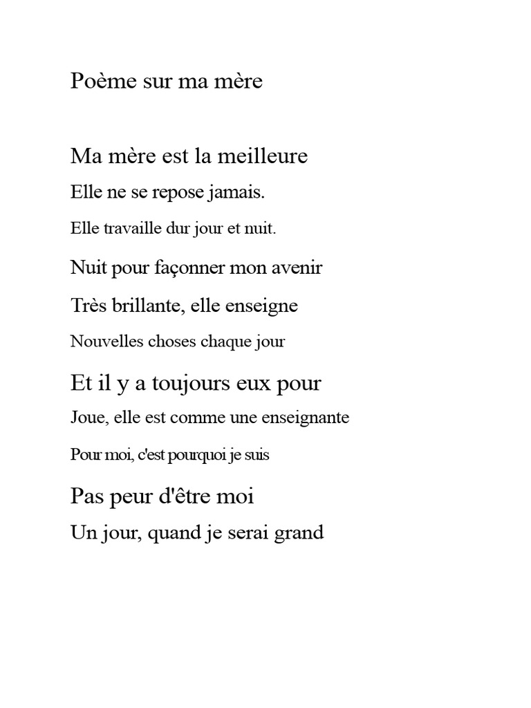 Poème Sur Ma Mère | PDF