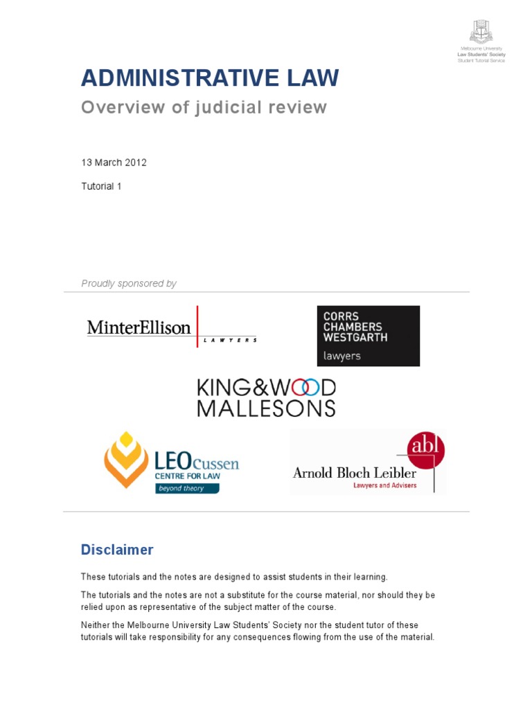 Administrative Law: Overview of Judicial Review | PDF | Statutory ...