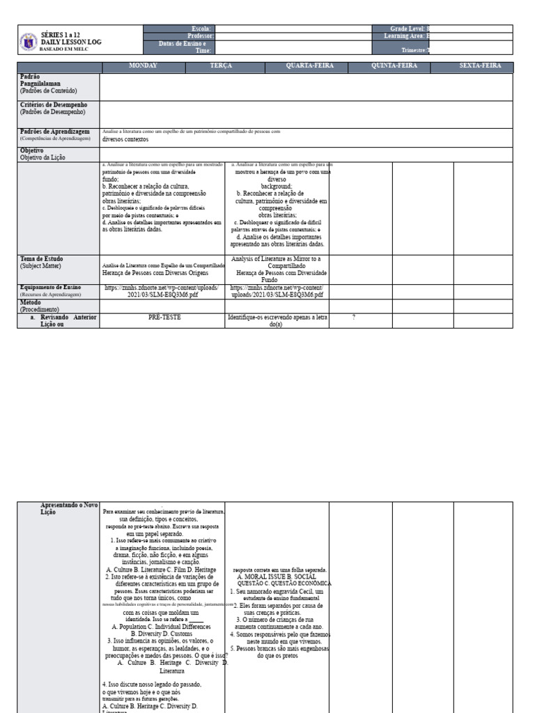 Melc DLL Eng 8 Semana 4 Q3 Concluído | PDF | Aprendizado | Poesia