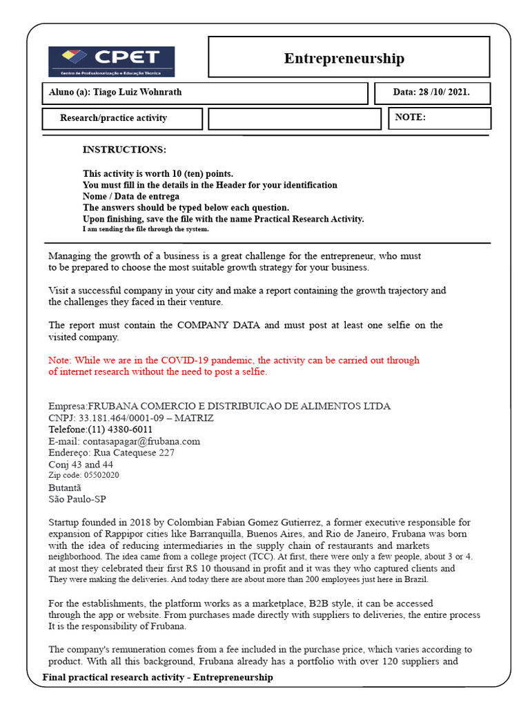 Final Practical Research Activity | PDF | Supply Chain | Investing