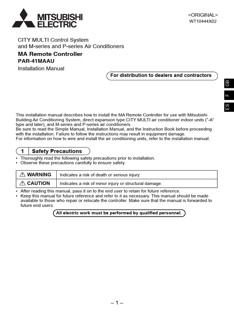 MA Remote Controller Installation Guide | PDF | Electrical Connector ...