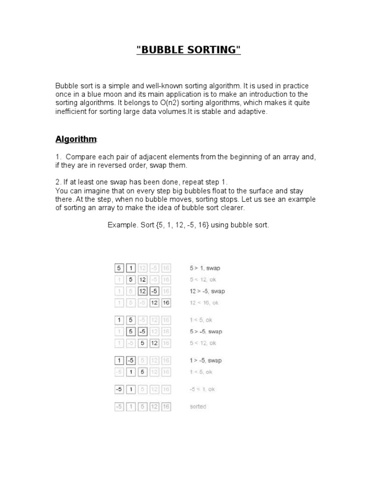 Bubble Sorting | PDF