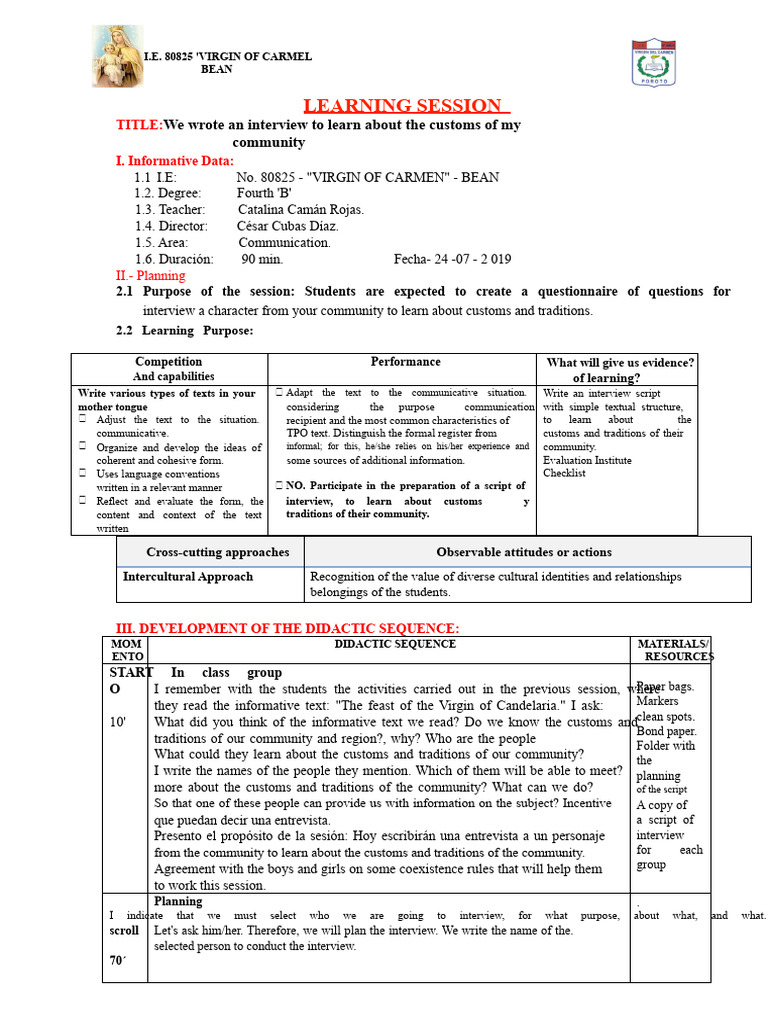 Community Customs Interview Project | PDF | Communication