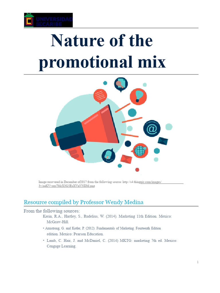 Unit 4. Resource 1. The Promotional Mix, Nature and Strategies | PDF ...