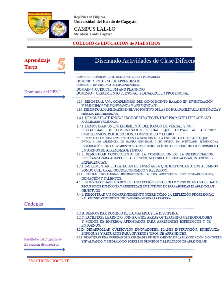 FS3 LT5 Martinez 03 11 2022 | PDF | Instrucción diferenciada | Enseñando