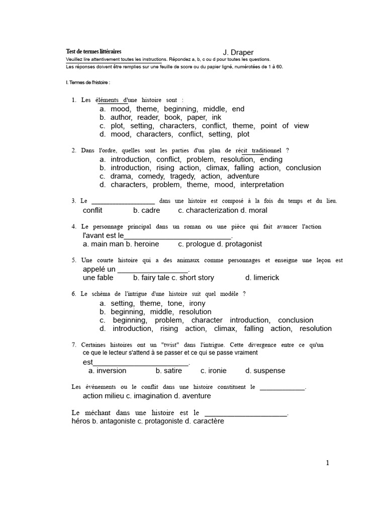 Test de termes littéraires et dispositifs | PDF | Poésie | Critique ...