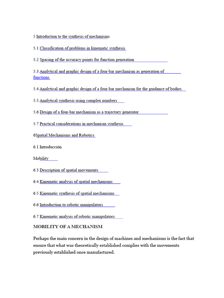 Kinematic Synthesis of Mechanisms Guide | PDF | Kinematics | Physics