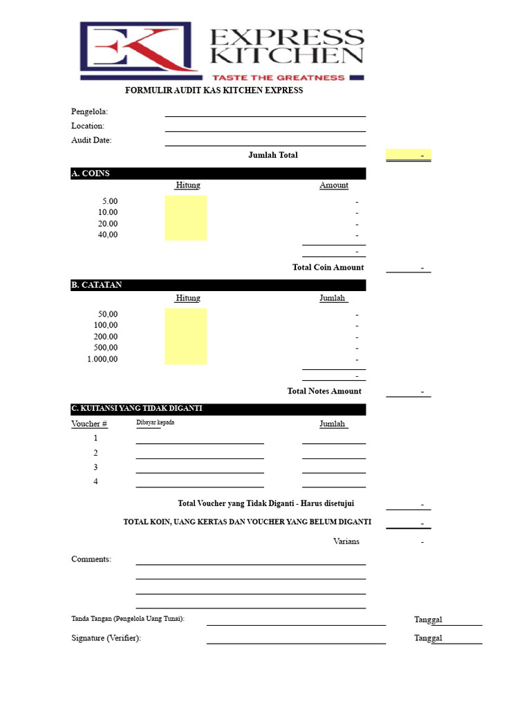 Audit Kas Kitchen Express 2023 | PDF
