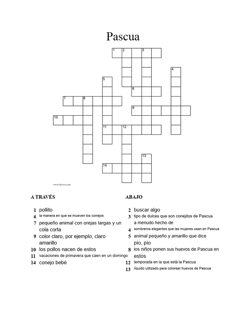Crucigrama de Pascua | PDF