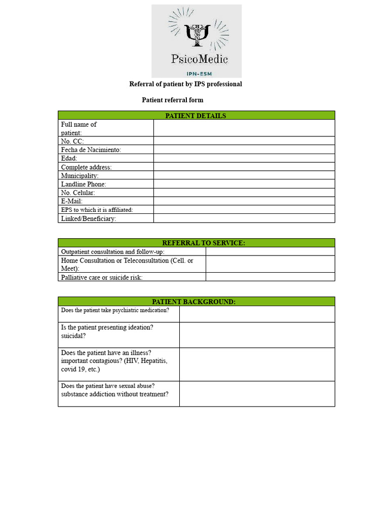 Patient Referral Format | PDF