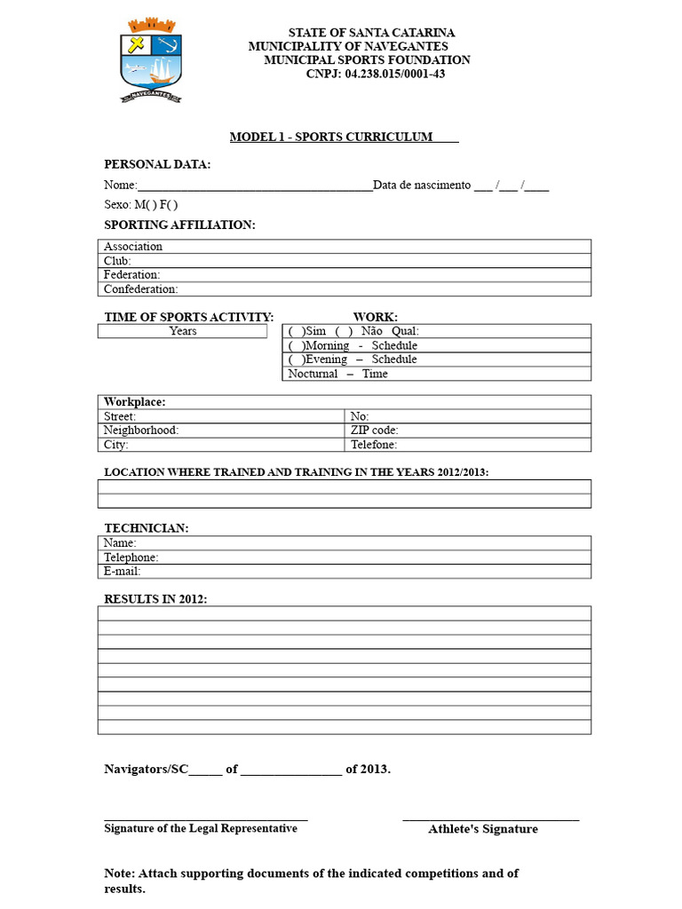 Navegantes Sports Curriculum Template | PDF