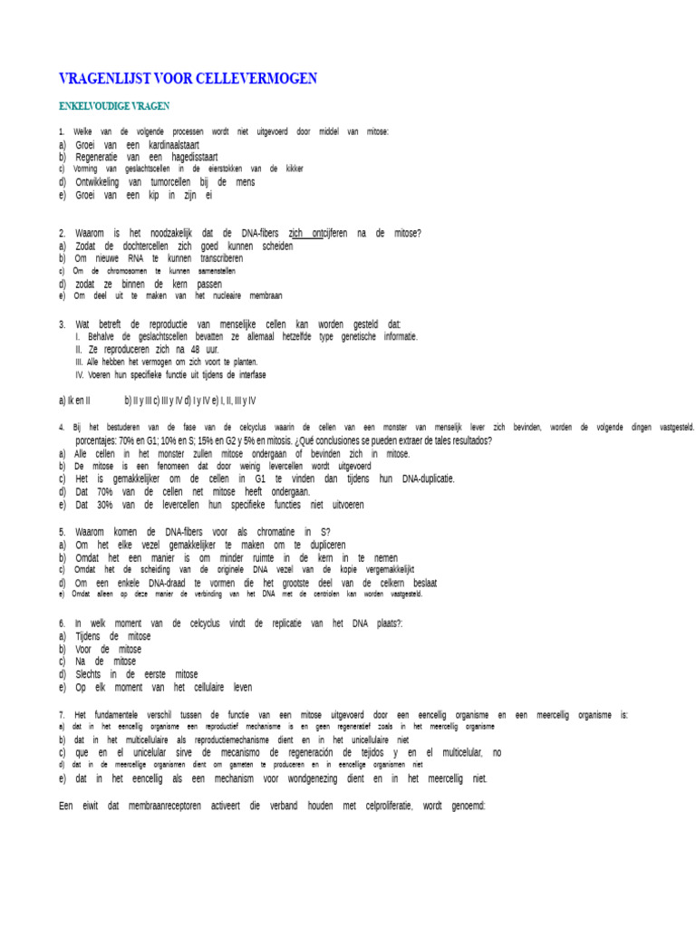 Celulaire Reproductie Enquête | PDF