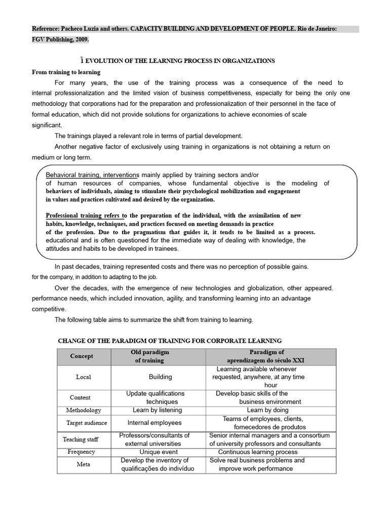 PACHECO, Training and Development of People. Clarissa Almeida | PDF ...