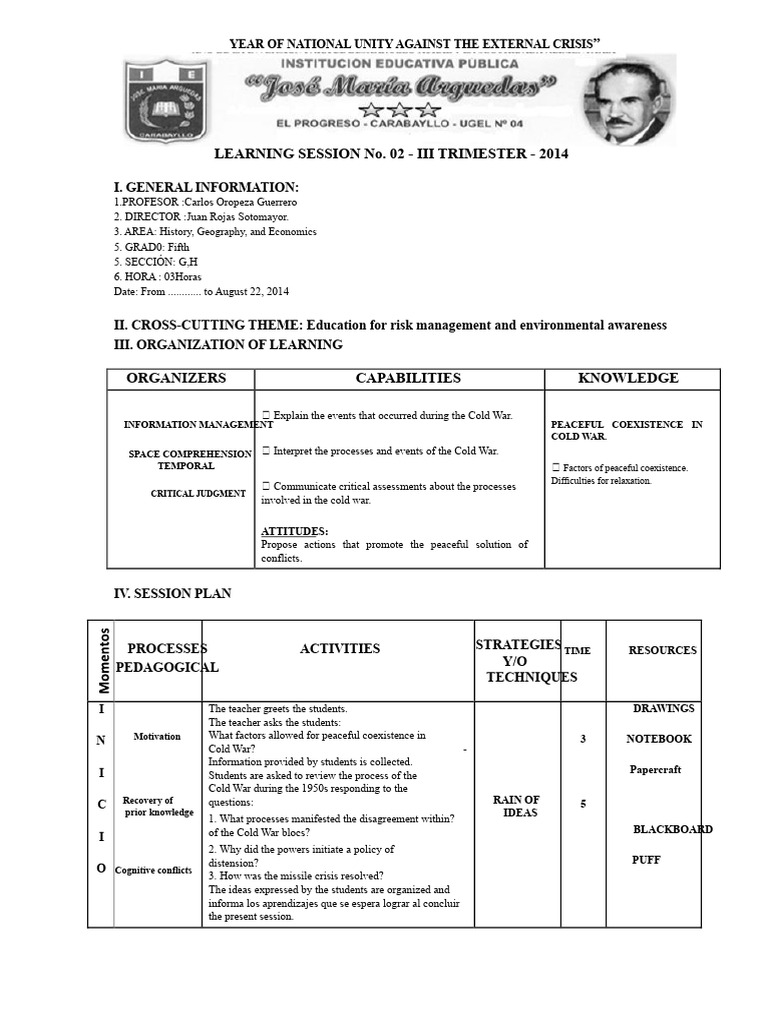 History Learning Session 5th Year | PDF | Metacognition | Evaluation