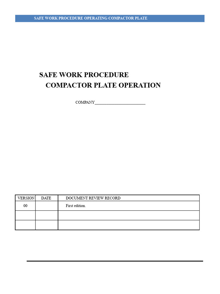 Safe Compactor Plate Operation Guide | PDF | Engines | Throttle