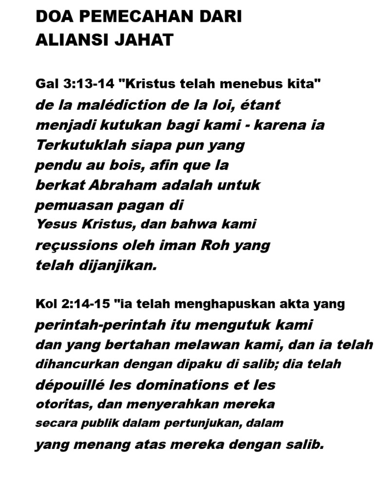 Doa Pemutus Persekutuan Jahat | PDF