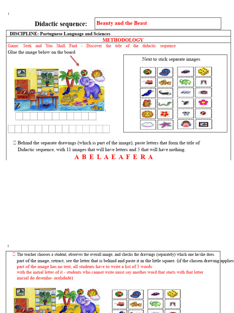 Didactic Sequence THE BEAUTY AND THE BEAST | PDF | Linguistics