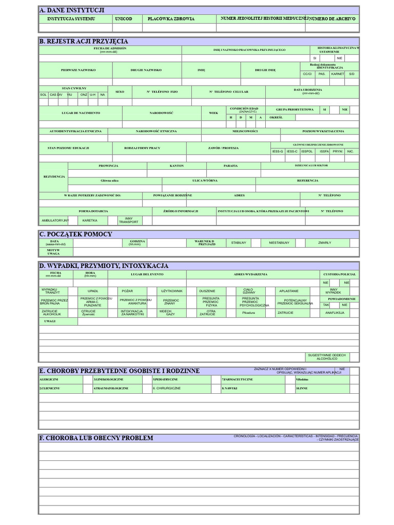 Nowy Formularz 008 Awaryjny 2021 | PDF