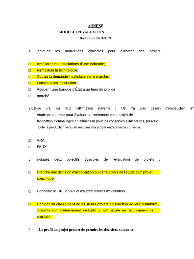 Évaluation de projets : Guide pratique | PDF | Bilan comptable | Business