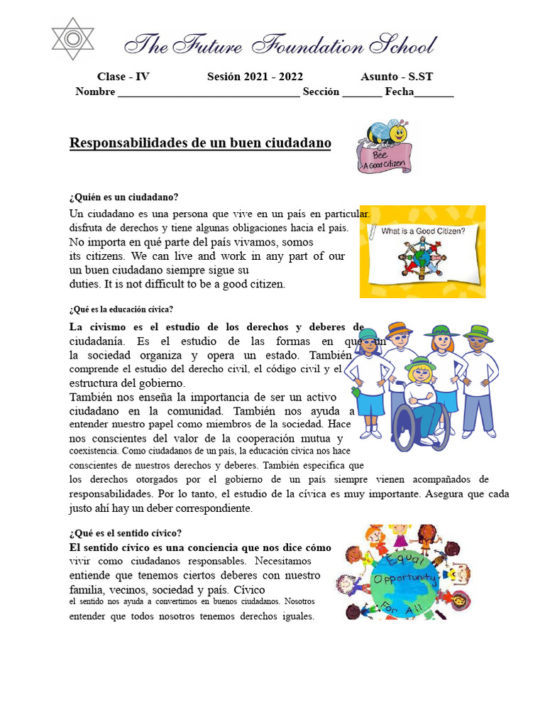 Responsabilidades Buen Ciudadano | PDF | Ciudadanía | Sociedad