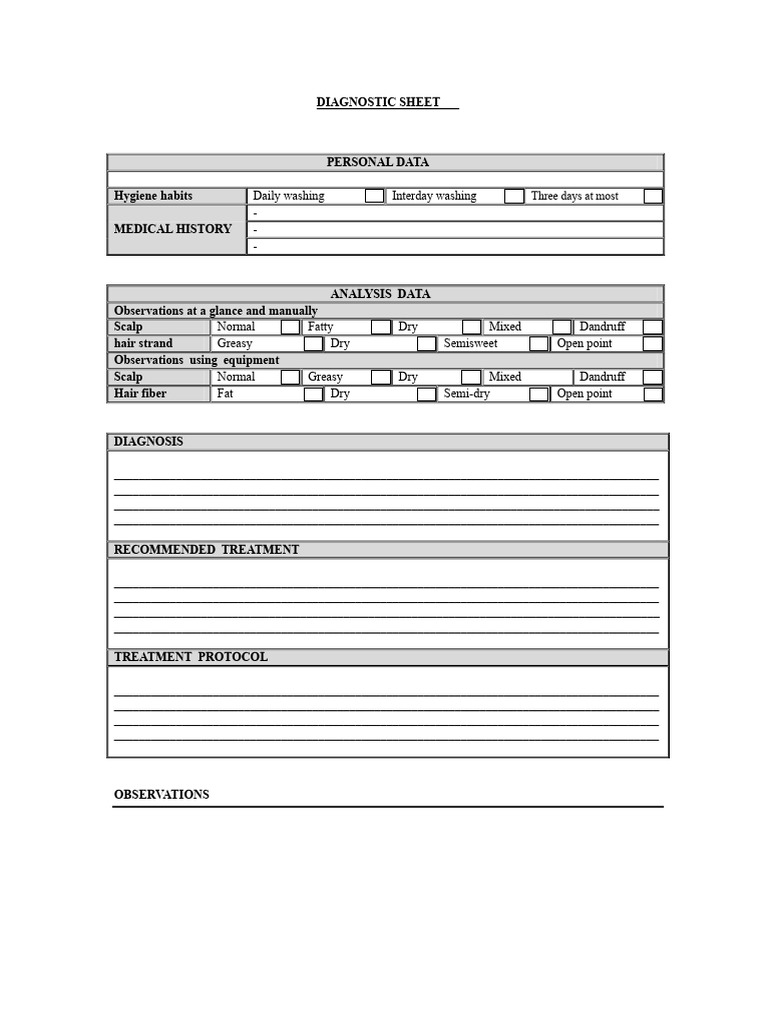Diagnostic Sheet | PDF