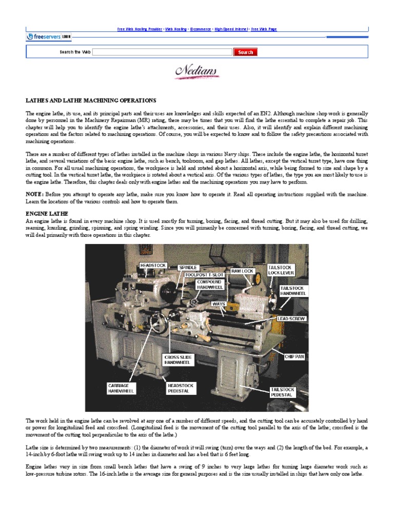 Lathes and Lathe Machining Operations | Download Free PDF | Machining ...