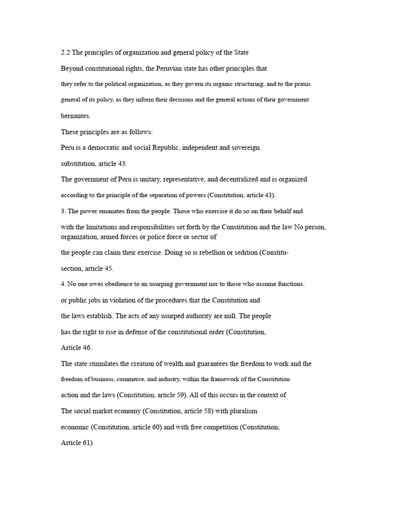 The Principles of Organization and General Policy of The State | PDF ...