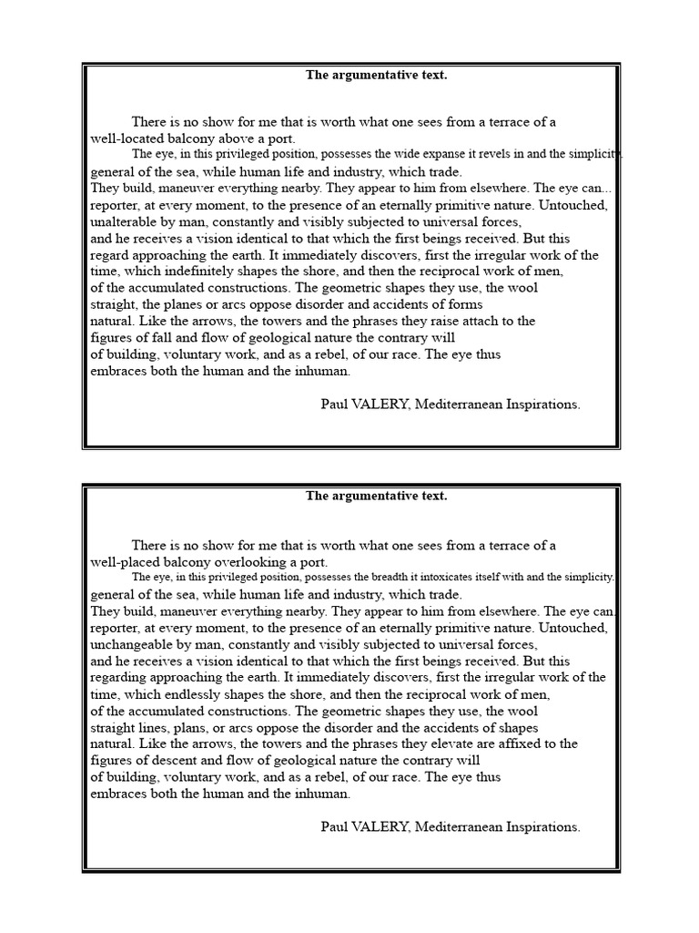 The Argumentative Text T | PDF