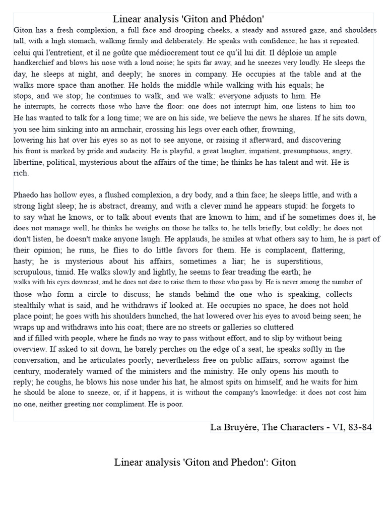 Analysis of Giton and Phaedo's Portraits | PDF