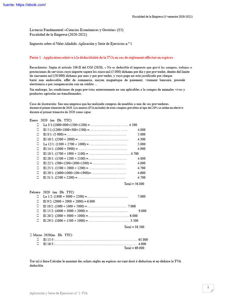 Serie-1 TVA Ejercicios 20-21 Fiscalidad Comprimido | PDF | Impuesto al ...