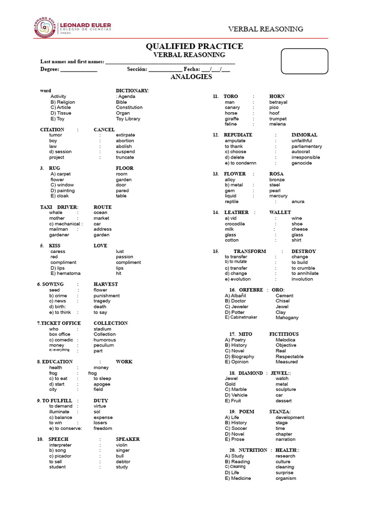 Print - Graded Practice - Analogies | PDF