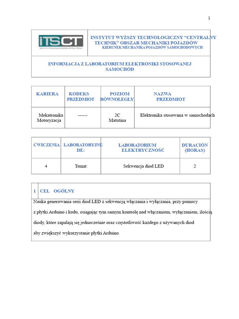 Sekwencja Diod LED | PDF