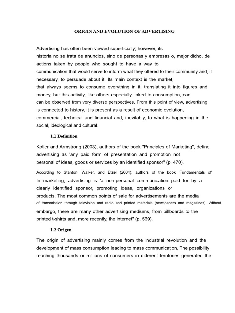 Evolution of Advertising Through History | PDF | Advertising ...