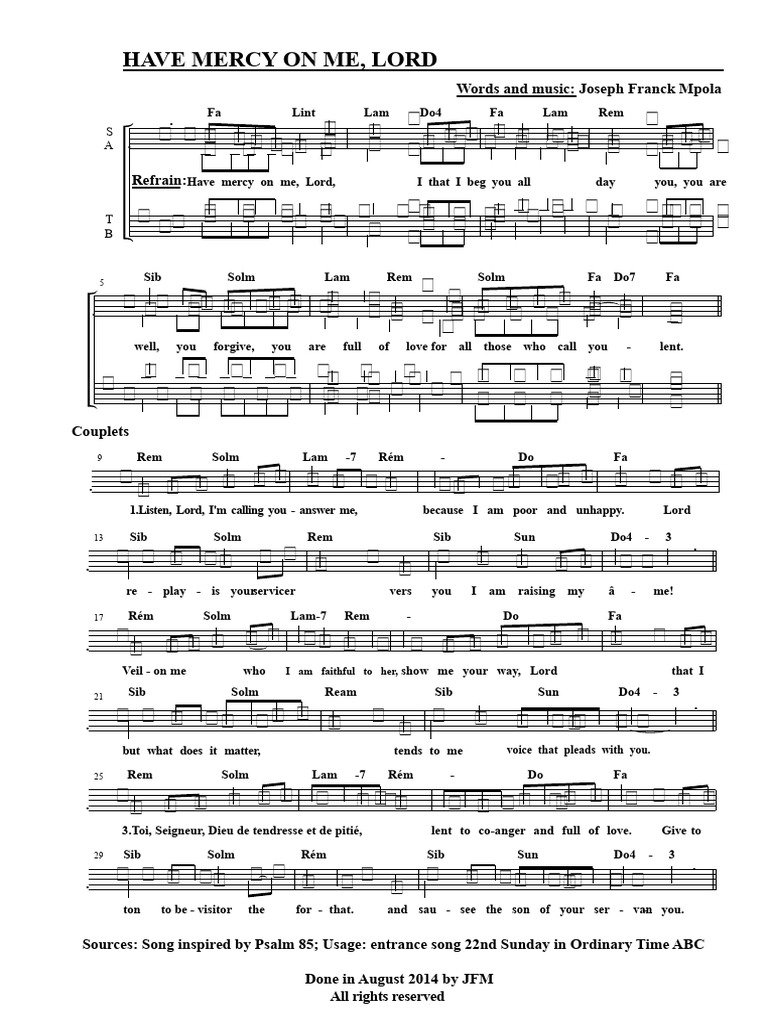 Have Mercy On Me, Lord-1 | PDF | Anthologies | Christian Hymns