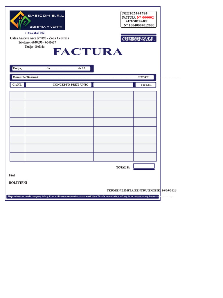 Factura Format | PDF