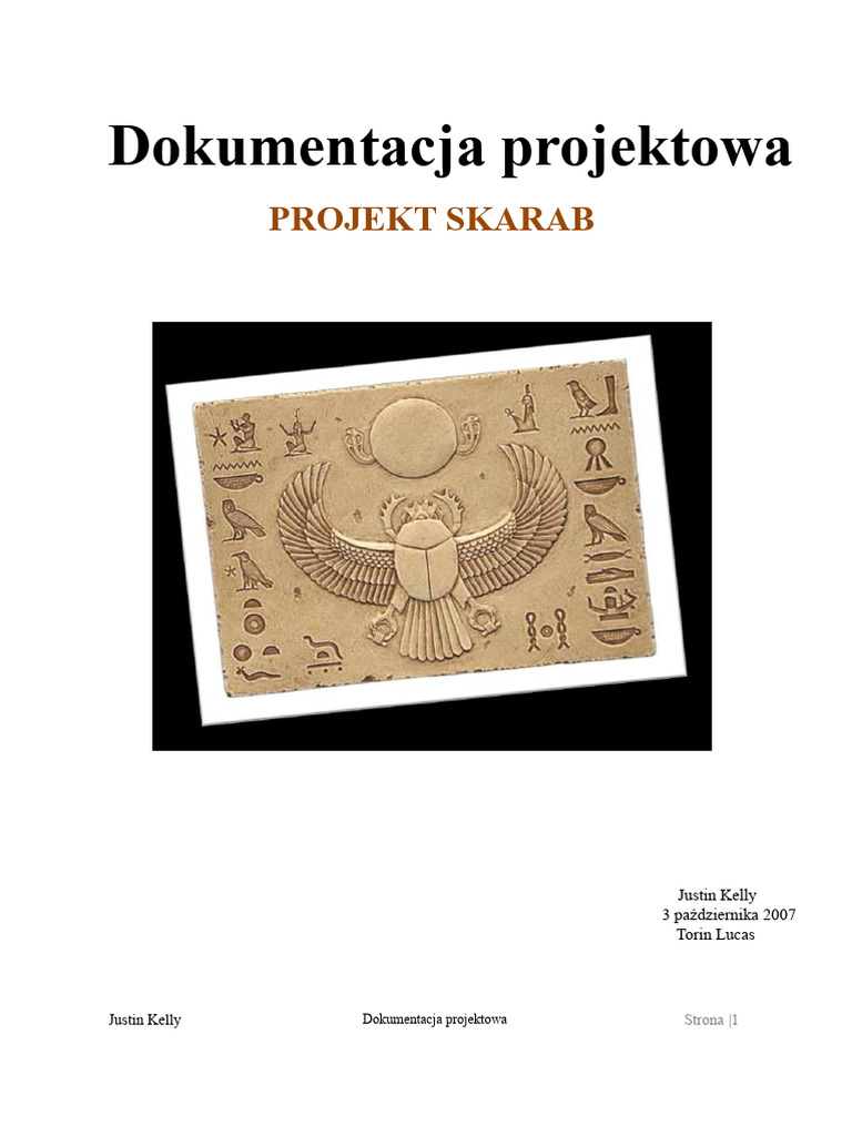 Dokument Projektowy Justin Kelly | PDF