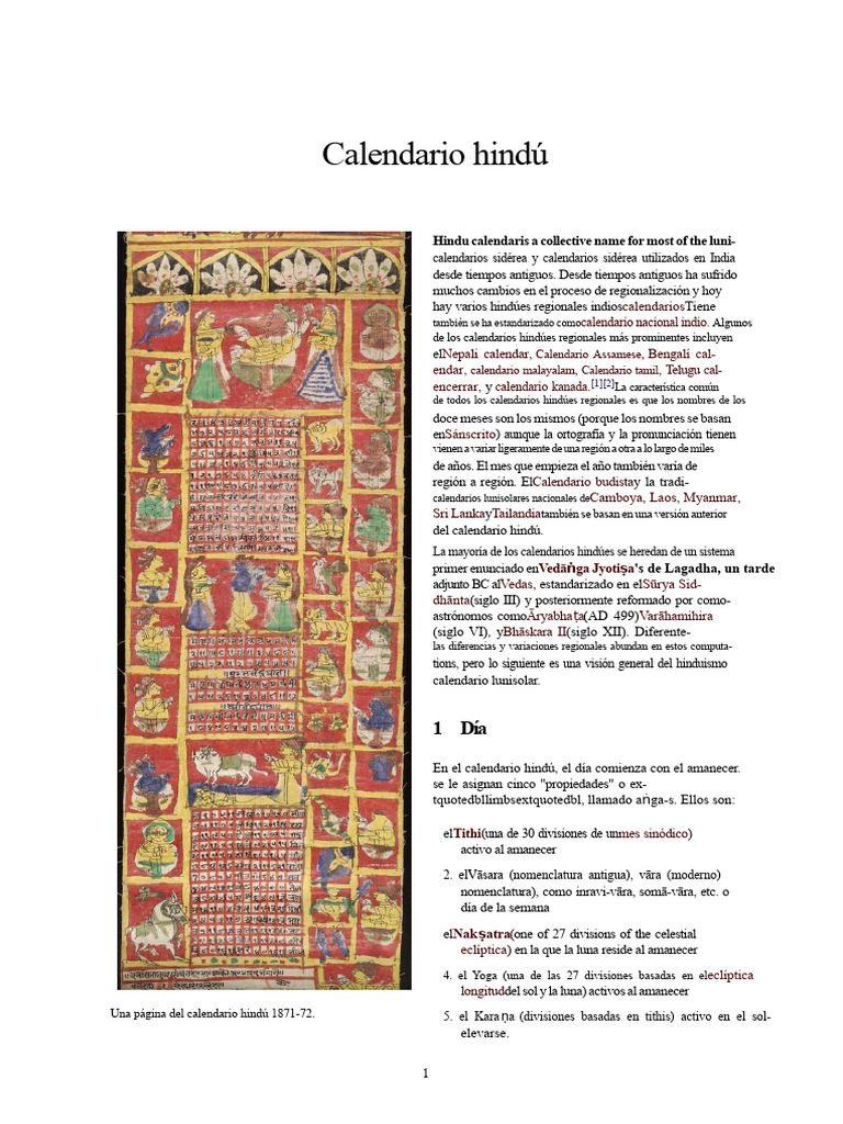 Calendario Hindú | PDF | Calendario | Zodíaco