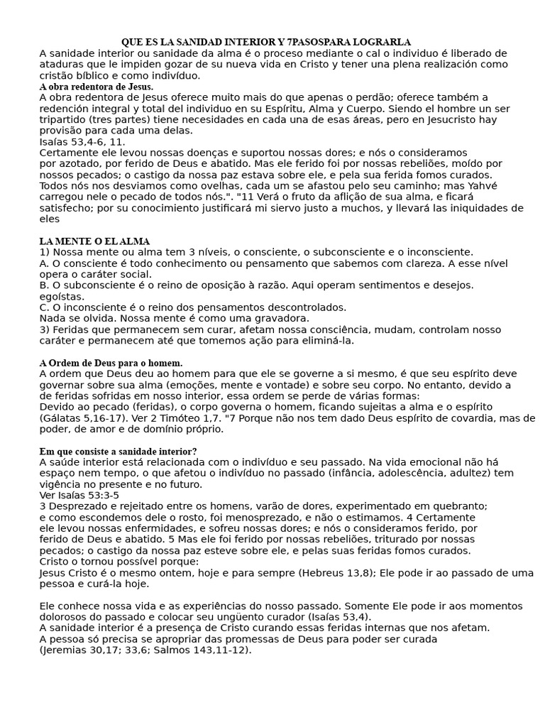 O Que É A Sanidade Interior e 7 Passos para Alcançá-La | PDF | Amor ...