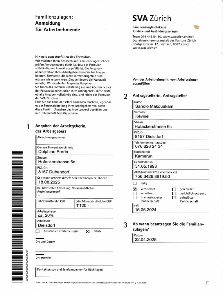 Formulaire Allocations | PDF