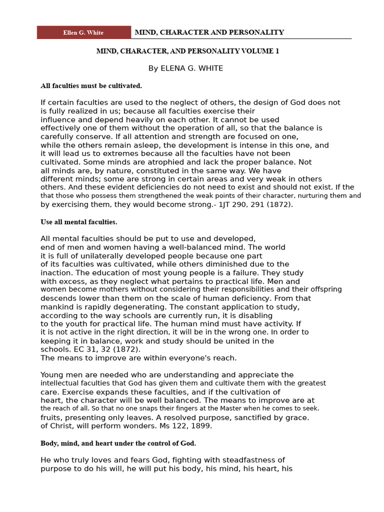 Cultivating Balanced Minds and Character | PDF | God In Christianity | Mind