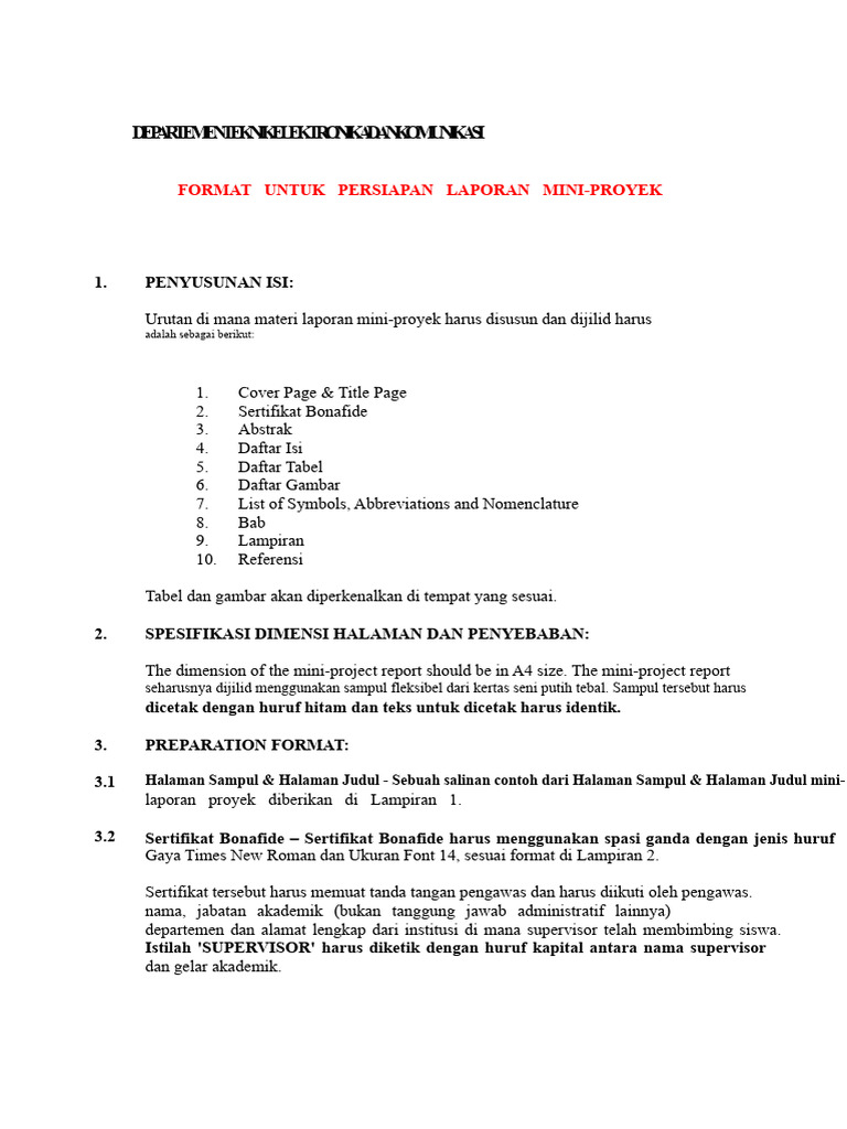 Format Laporan Mini-Proyek A4 | PDF