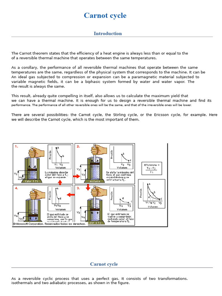 Carnot Cycle | PDF | Heat | Physical Quantities