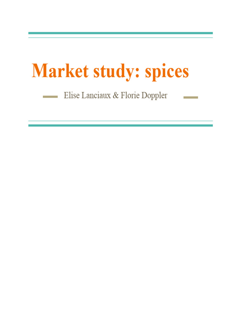 Market Study On Spices | PDF | Spice | Brand
