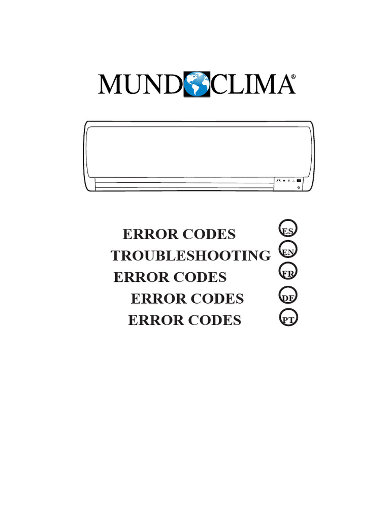 AIR CONDITIONING ERROR CODE MANUAL Error - Codes - Mundoclima | PDF ...