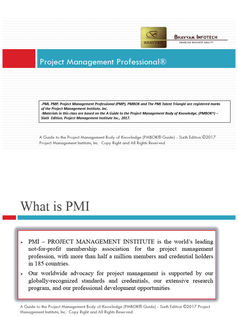PMI Project Management Professional Introduction | PDF | Project ...