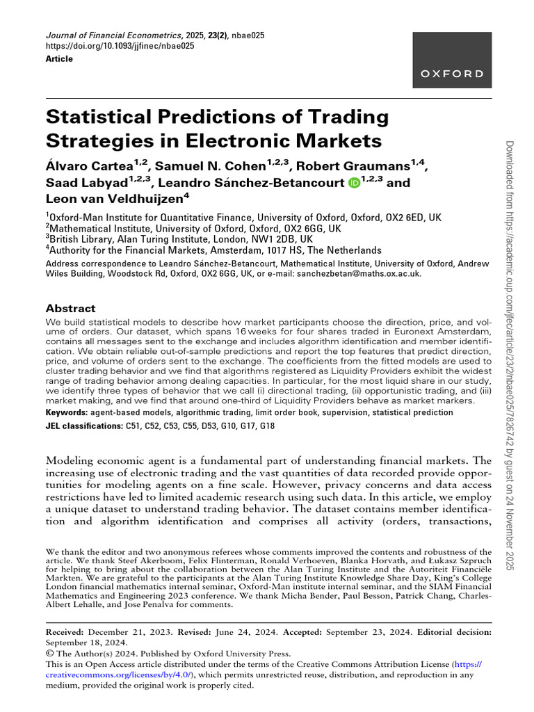 Statistical Predictions of Trading | PDF | Algorithmic Trading | Day Trading