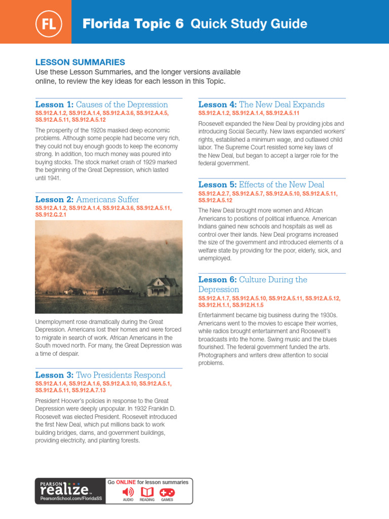 Topic 6 Great Depression and The New Deal 396-403 | PDF | New Deal ...